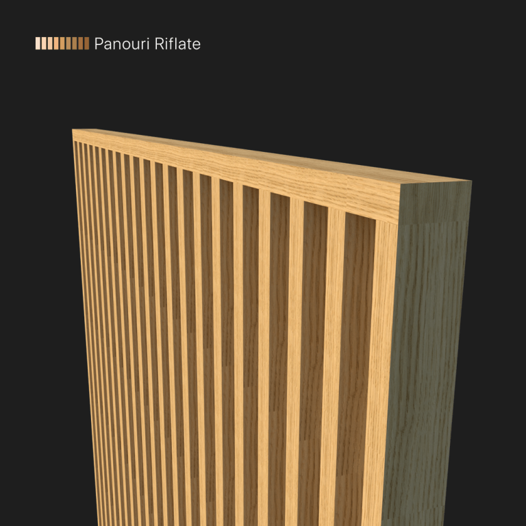 Panou Riflat Furnir Stejar 2800 x 200 x 19 mm (Î x L x A) – Panouri Riflate